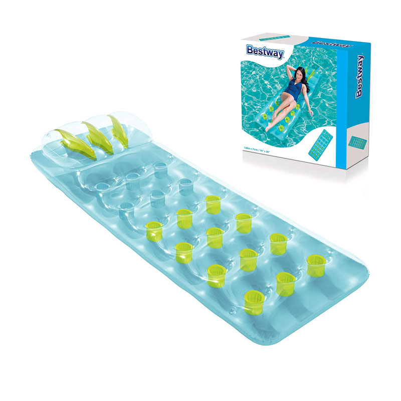 Colchoneta hinchable acuática 188x71cm - azul - Kilumio