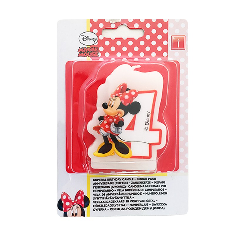 Vela número 4 Minnie Mouse - Kilumio